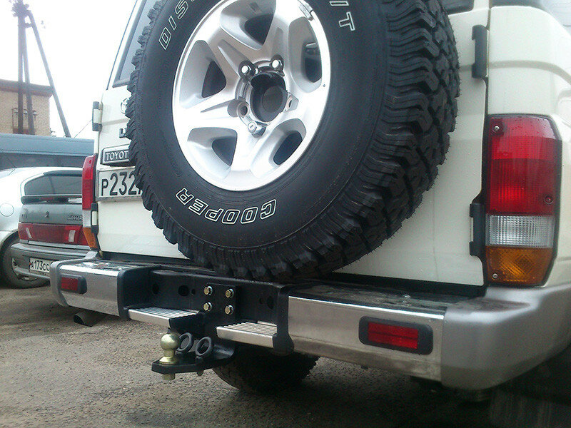 Фаркоп для Toyota Land Cruiser 76 1989-1998 съемное крепление шара под американский квадрат, TY 35