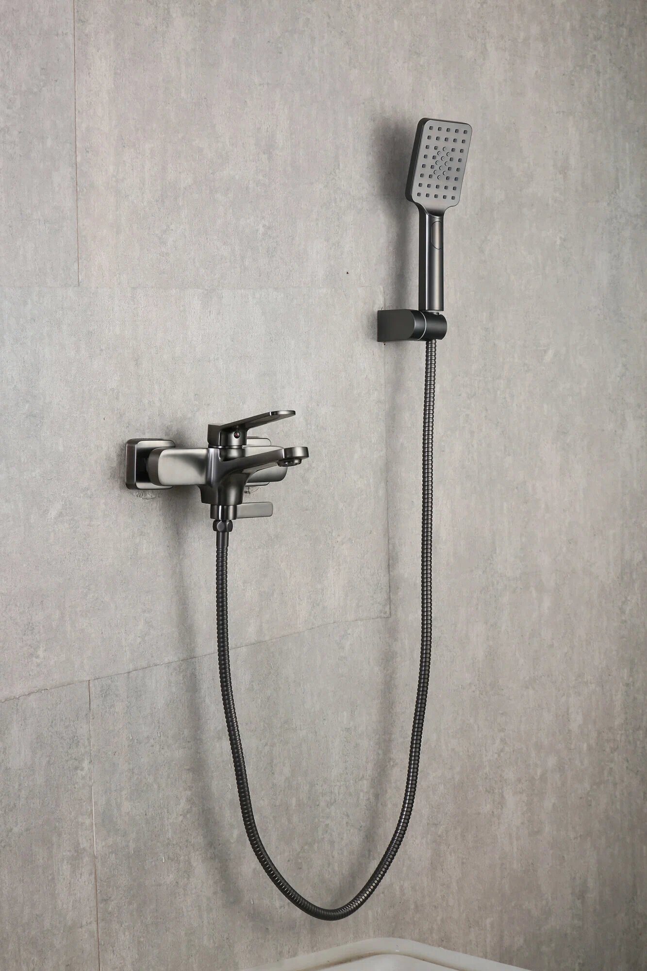 Смеситель для ванны FRAP F3262-9 оружейная сталь, латунь, d35