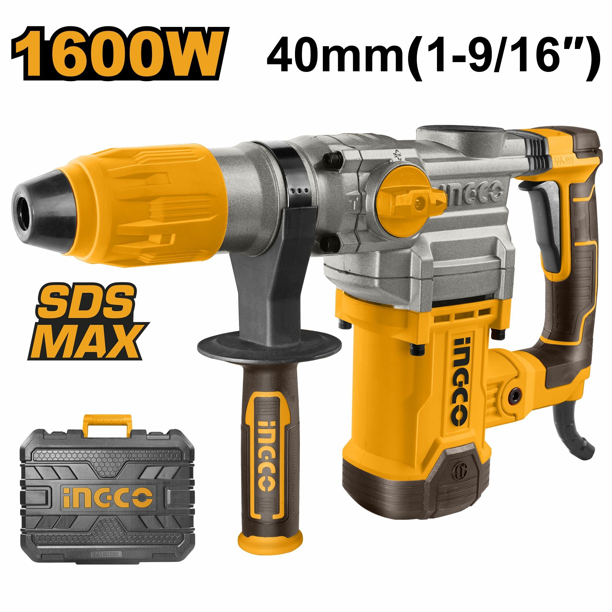 Перфоратор SDS-Max 1600 Вт 10 Дж INGCO INDUSTRIAL RH1600388