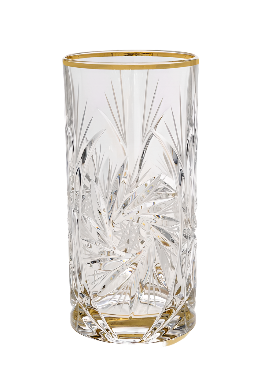 Стакан для воды "PINWHEEL", декор "Отводка золото"; 370 мл (набор 6 шт.), хрусталь, Bohemia Jihlava/ ИПХ123
