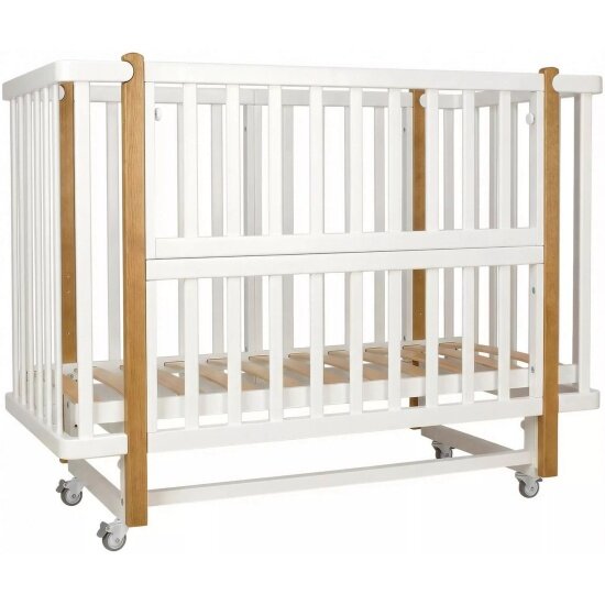 Кроватка Polini kids Simple 355 трансформер Белый/Дуб