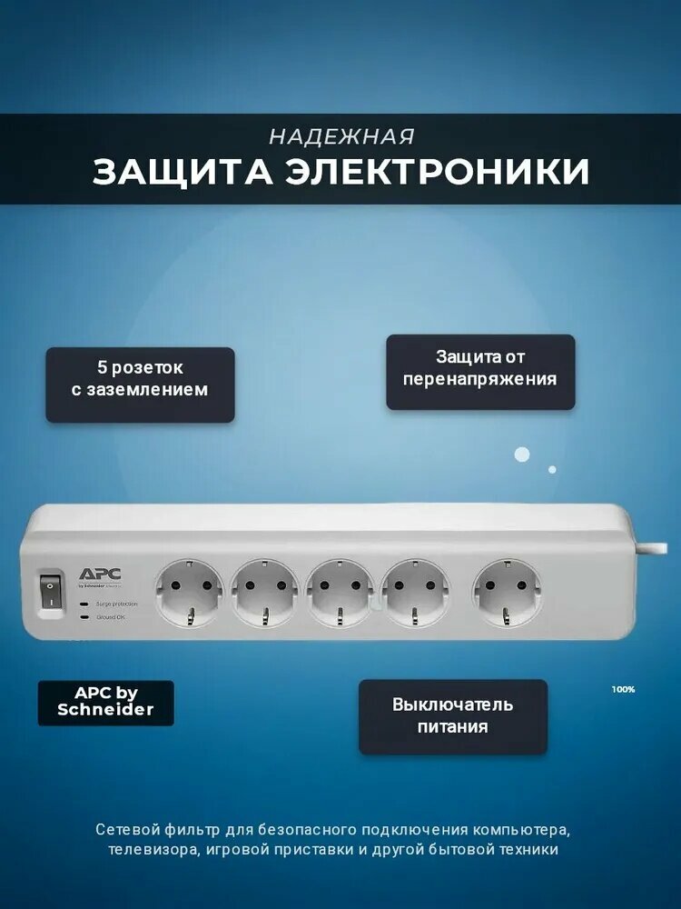 Новый продукт 2025 годаСетевой фильтр APC by Schneider Electric PM5-GR