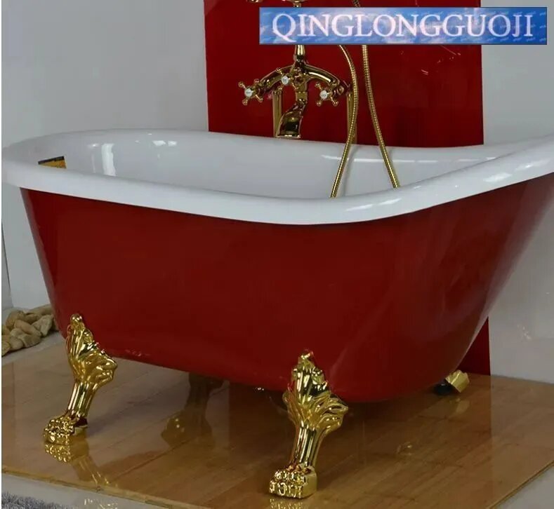 Хромированные ножки для ванны QINGLONGGUOJI, комплект 2 шт, стильный дизайн для вашей ванной — фото 1