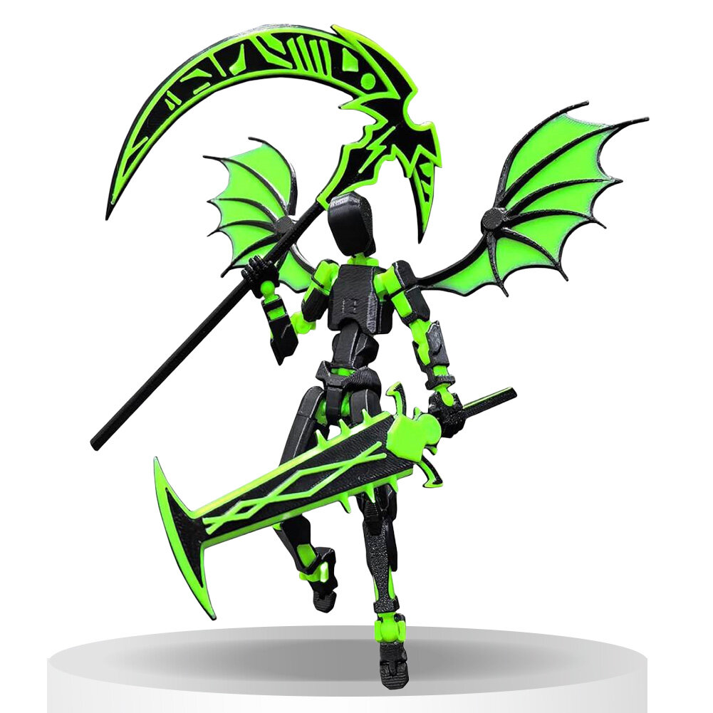 3D-печать фигурка Т13 Тёмный бог смерти зелёного цвета, высота 13 см, полностью подвижная