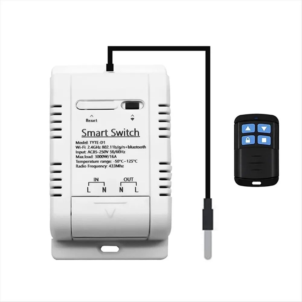 Tuya Smart Life Switch 16A 3000W Реле С Контролем Температуры с пультом