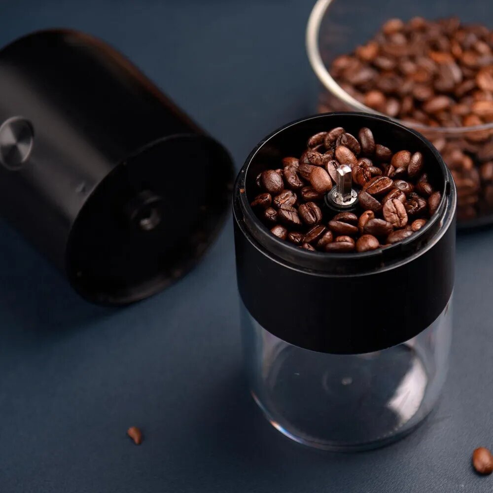 Кофемолка COFI аккумуляторная, жерновая система помола, регулировка помола, черный матовый цвет — фото 1