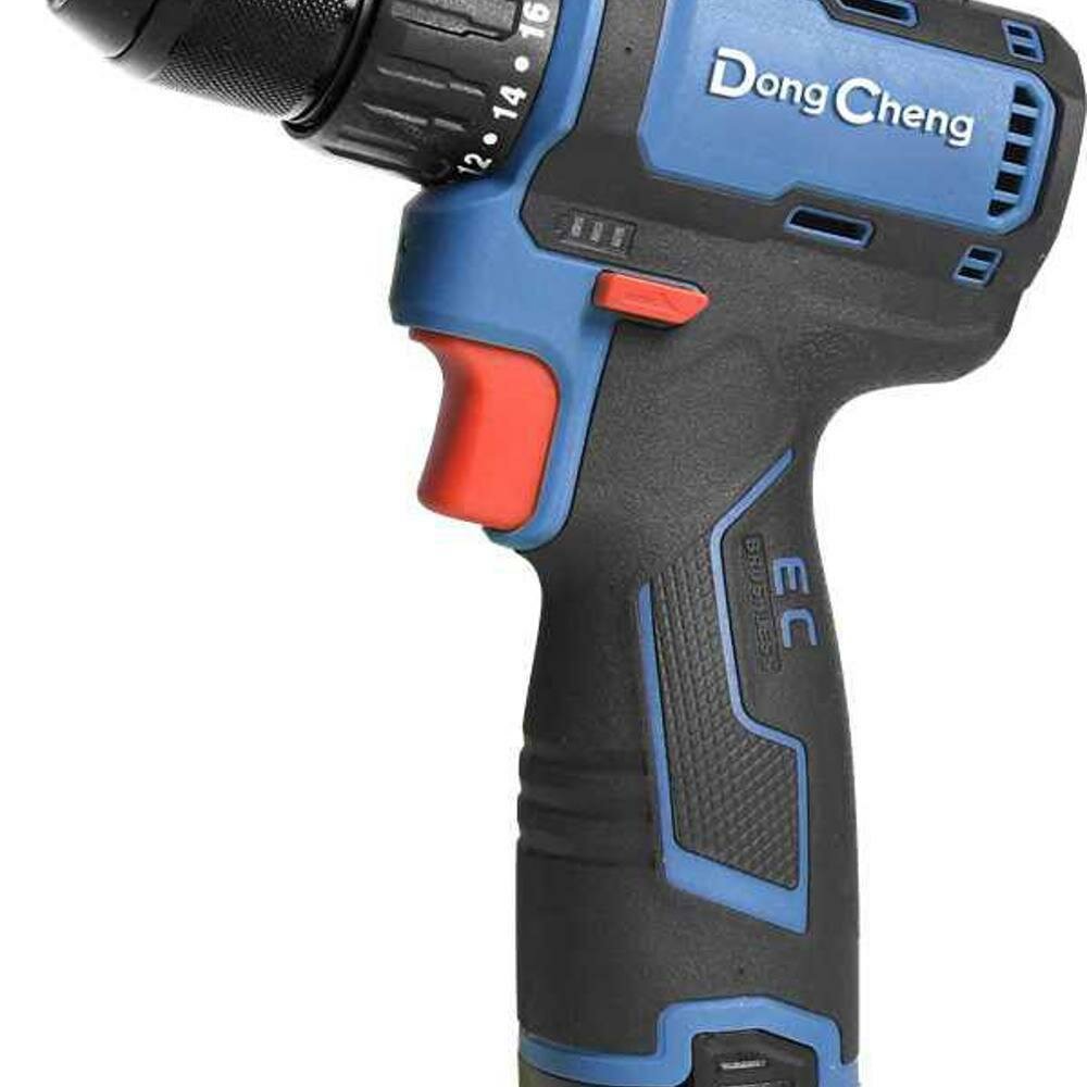 Дрель-шуруповерт аккумуляторная бесщеточная Dongcheng DCJZ1604, 16 В Li-Ion 2x2 Ач