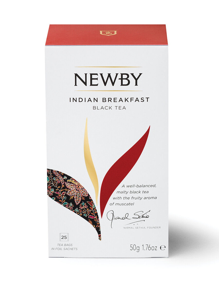 Чай Newby "Индийский Завтрак", черный, пакетированный, 1/50 г