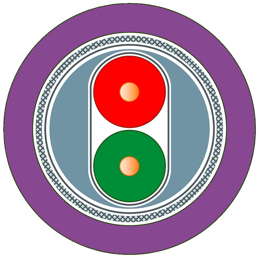 Кабель SIMATIC NET 6XV18300EH10, для PROFIBUS, 2-жильный, экранированный, фиолетовый, 6XV1830-0EH10