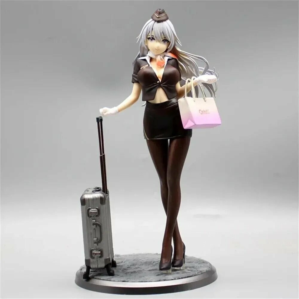 Фигурка аниме сексуальная девушка (Ecchi Figure Sexy Anime Girl Character Awahara Shiori Stewardess ver. 1/7) 24cm-пакет