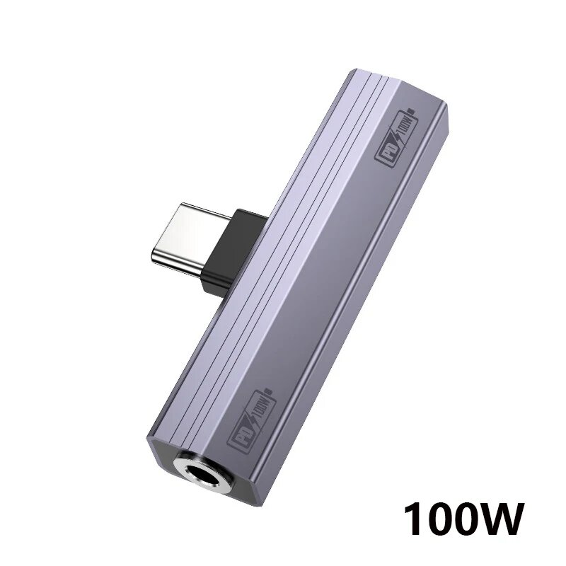Адаптер USB-C 3.5 мм 100W Grey-100