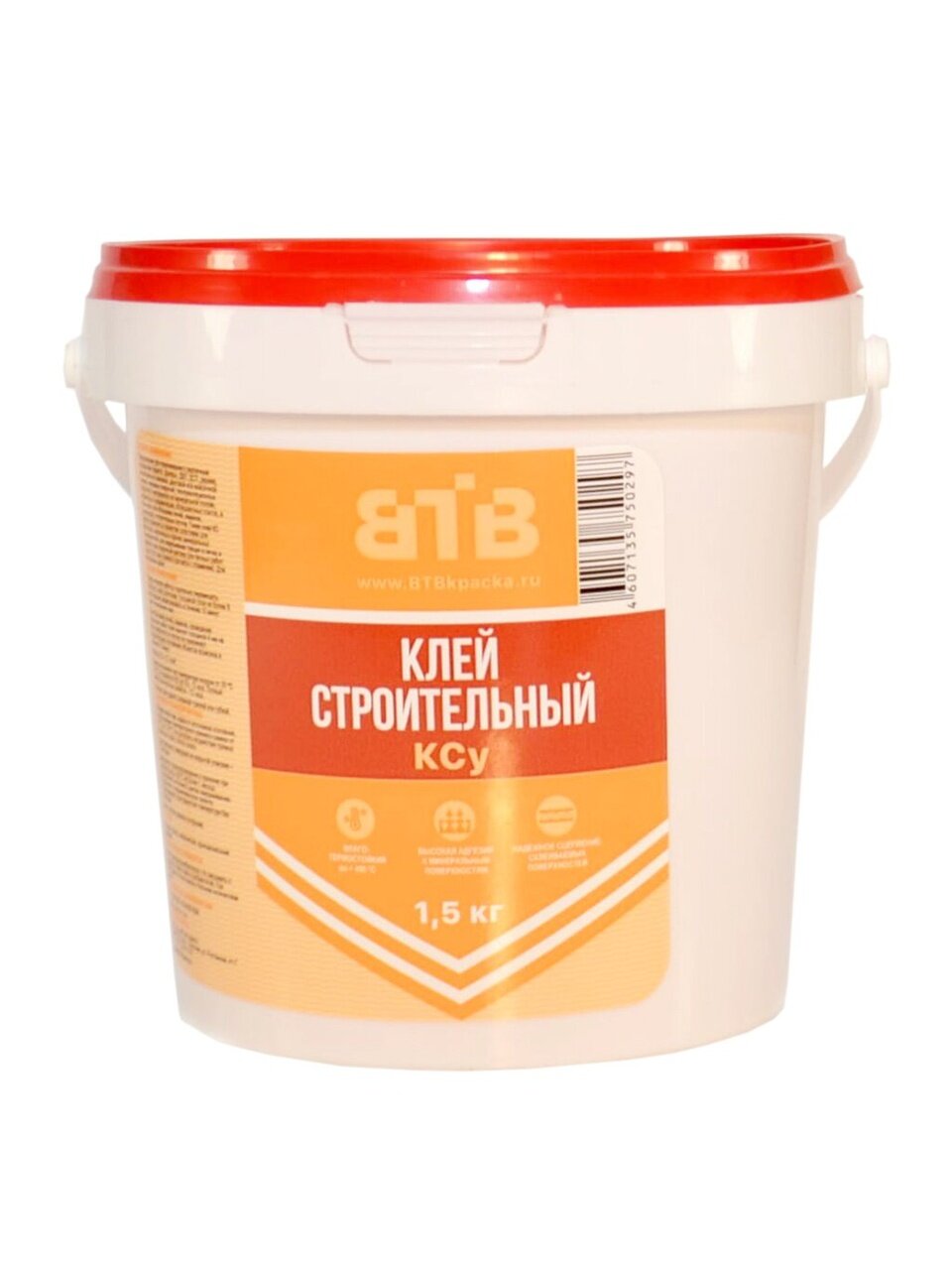 Клей универсальный ВТВ КС, водостойкий, морозостойкий, прозрачный, 1.5 кг, для строительных работ