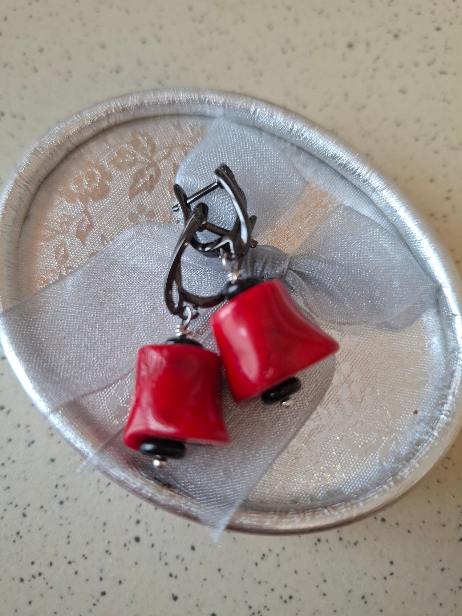 Серьги, агат