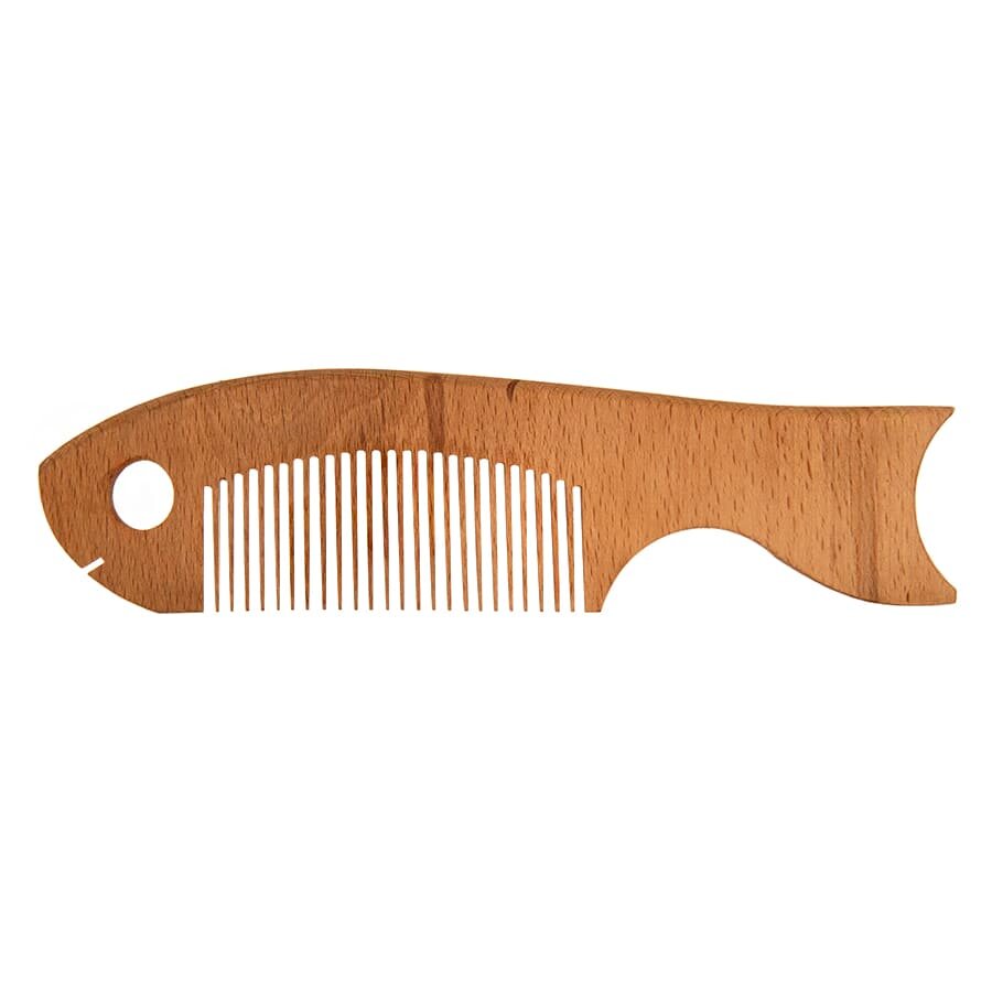 Деревянная расческа для волос Можжевельник ручная работа Рыбка 21 х 5 см