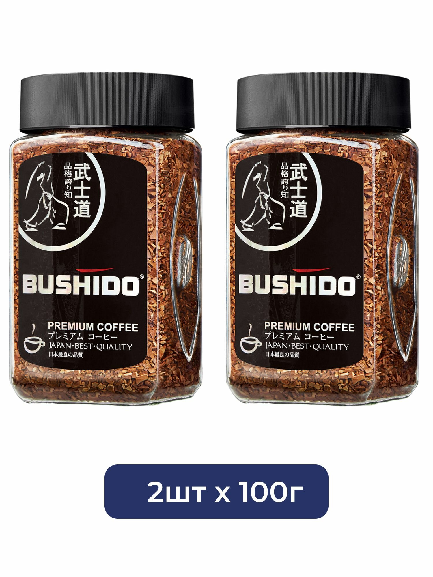 Кофе Bushido Black Katana растворимый, 100г х 2шт.