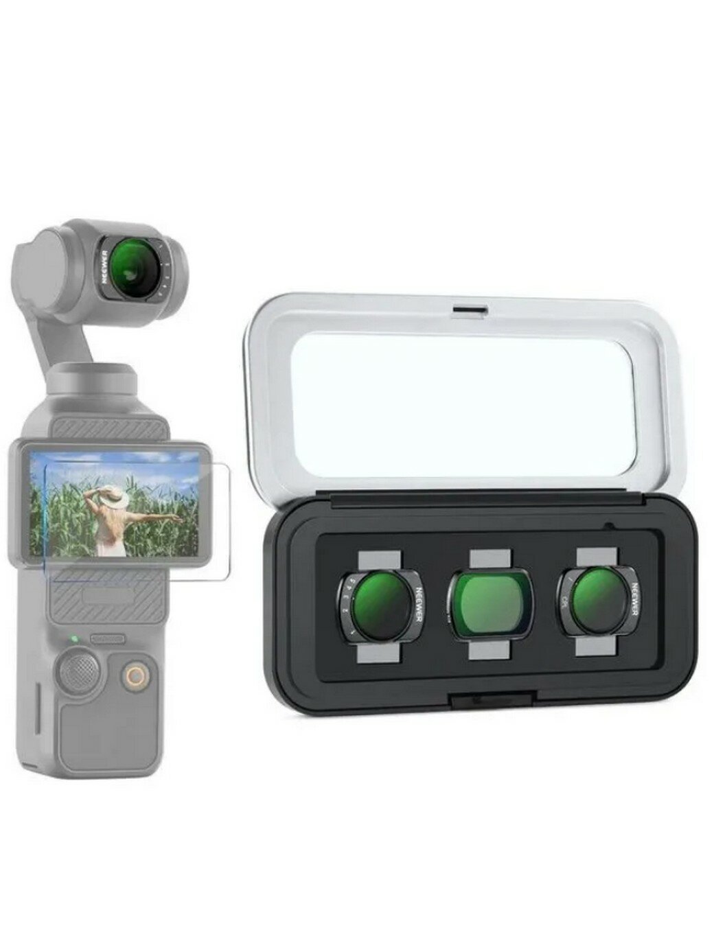 Комплект фильтров Neewer FL-C57 для DJI Osmo Pocket 3, CPL, ND2-32, диффузия 1/4, магнитный
