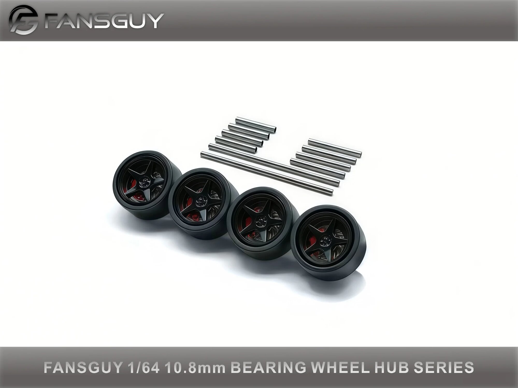 FANSGUY 1/64 колеса BRM-F Black 1, красные