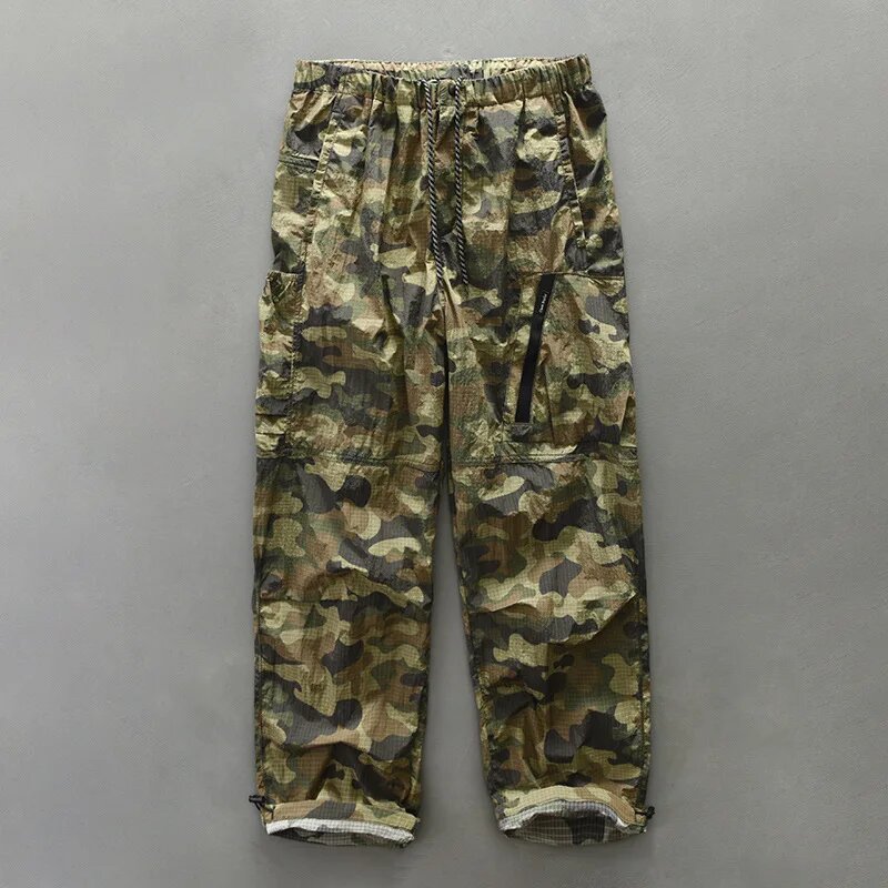 Мужские карго брюки нейлон сафари L, Зеленый, camouflage