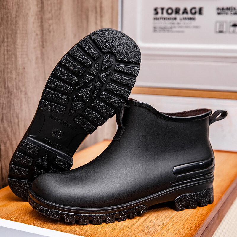 Резиновые туфли, большие размеры 36-48, мужские резиновые сапоги, стильные короткие нескользящие водонепроницаемые резиновые туфли для активного отдыха, женская обувь. Размер обуви. EU:41