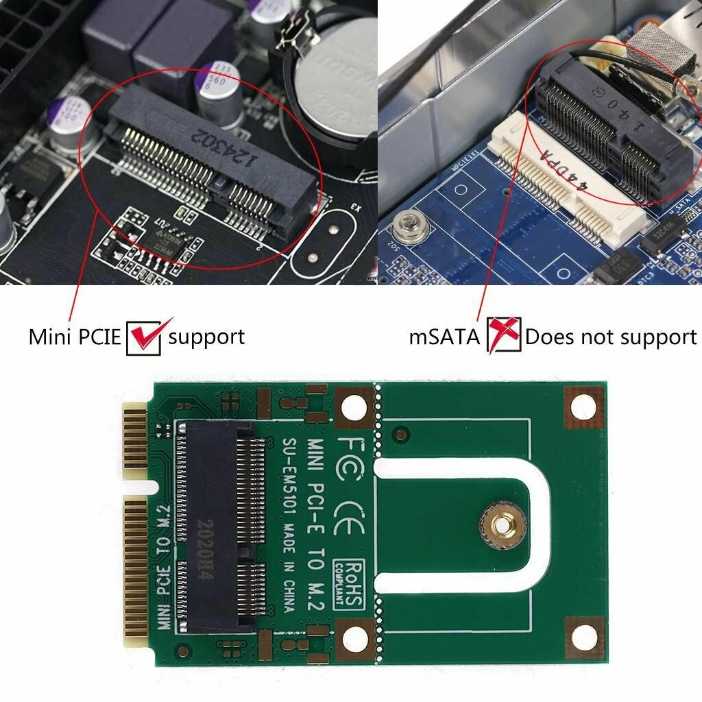 Адаптер Mini PCI-E M.2 (ключ E) — фото 1
