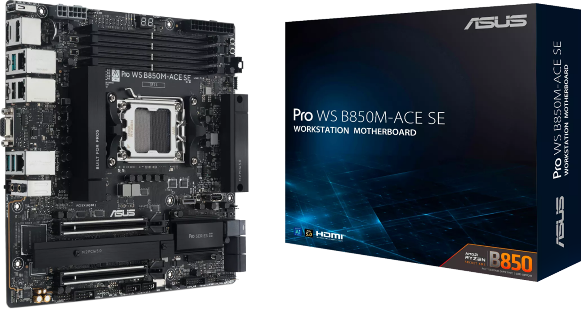90MB1MN0-M0EAY0 ASUS PRO WS B850M-ACE SE AM5 mATX 4xDDR5 2xPCIEx16 2xM.2 2хUSB-C DP HDMI VGA 10GLAN 2.5GLAN
