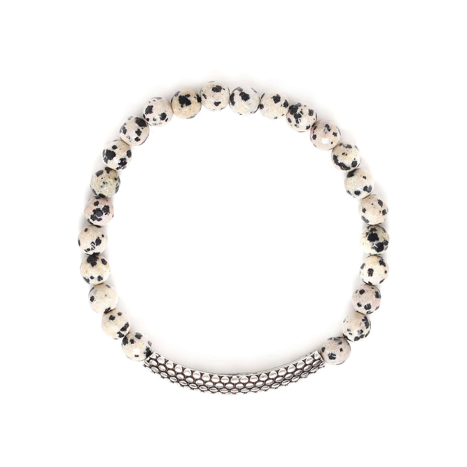 Браслет NATURE BIJOUX, яшма, размер 6 см, диаметр 6 см, белый — фото 1