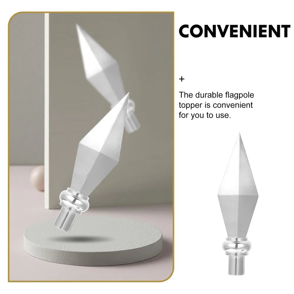 Алюминиевый Наконечник Флагштока, Серебряный, 29x8 См, Для Замены И Декоративного Использования, 1 Упаковка