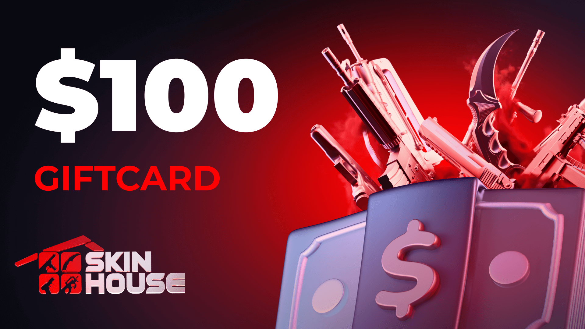 SkinHouse.gg $100 Подарочная карта | купить цифровой ключ для активации в России