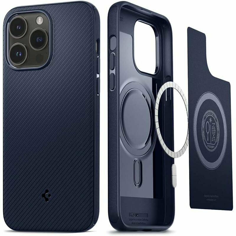Чехол SPIGEN Mag Armor iPfone 14 Pro Navy Blue, пластик, синий