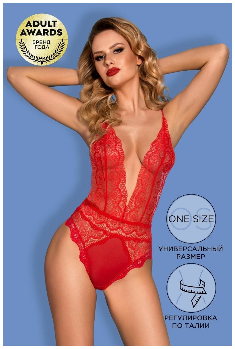 Candy Girl Боди Poppy с глубоким декольте Candy Girl 840082 S-M-L красный