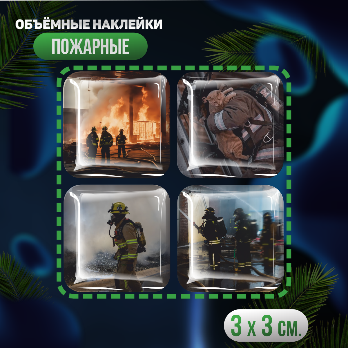 Наклейки на телефон 3D стикеры Пожарные