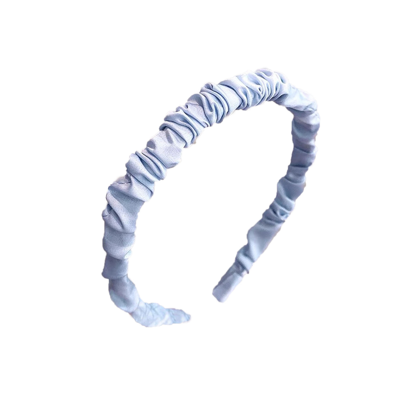 Уровня с прическом для волос атласная плиссированная повязки для волос -обруча модные аксессуары для волос для женщин Girlsblue