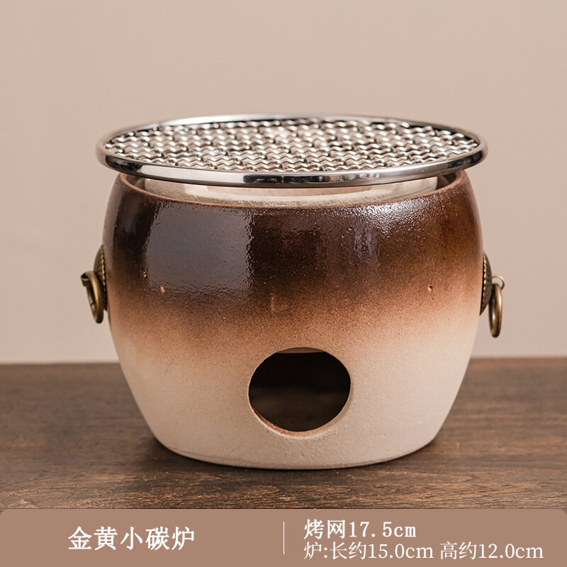 Портативная чайная печь, небольшая угольная печь для домашнего использования, керамическая печь для барбекю для помещений и улицы, популярная онлайн-печь для костра, уголь.