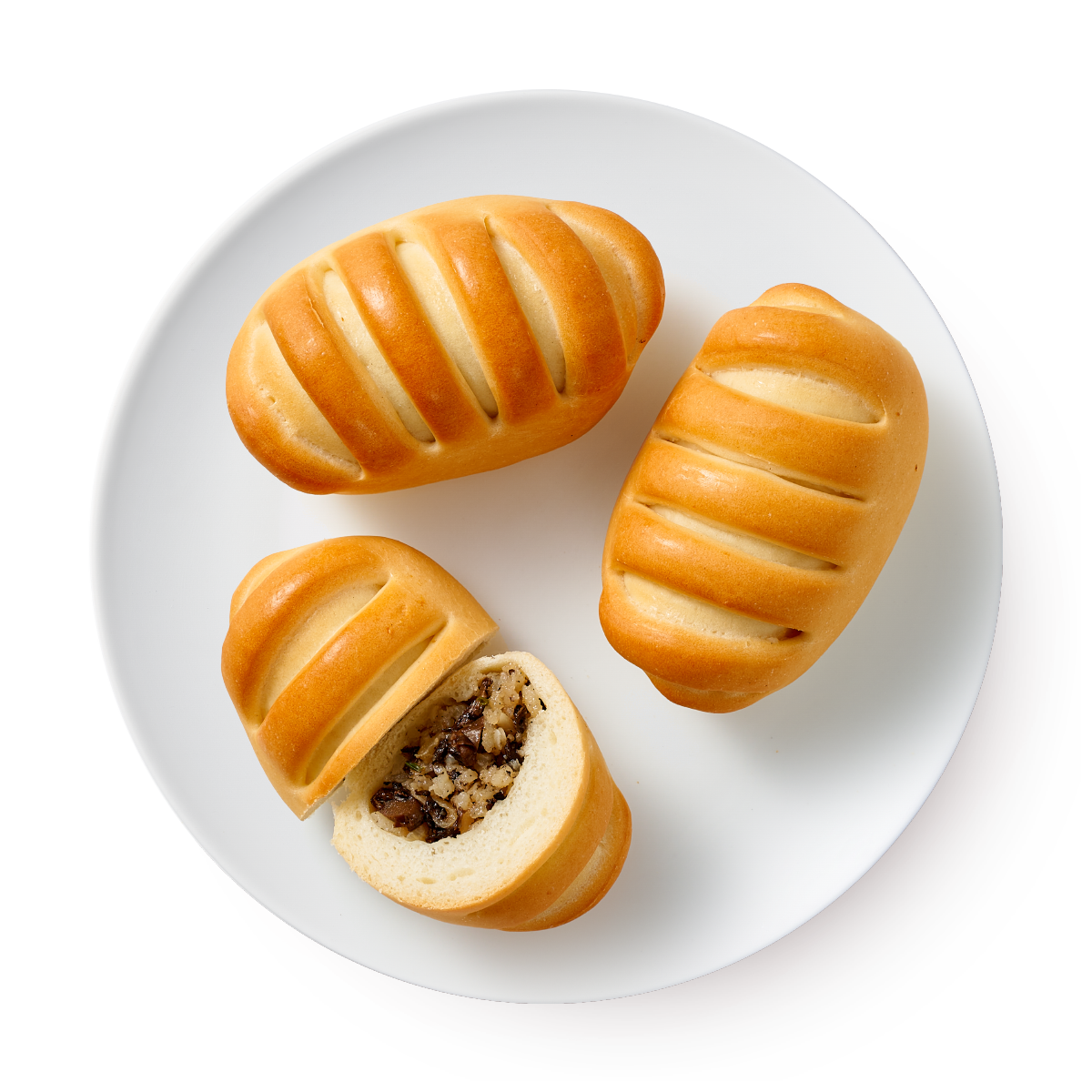 Пирожки Вилочка "Румяные", постные, с рисом и грибами, 3 шт.