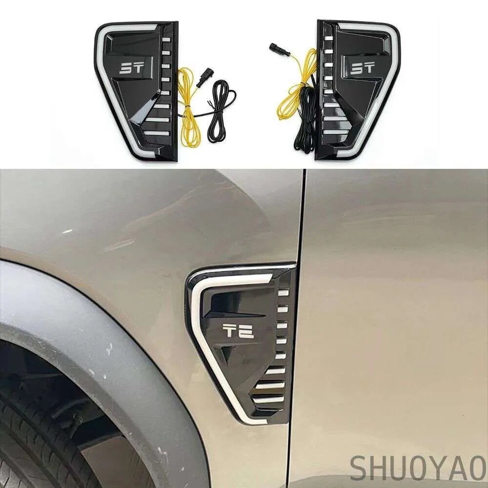 2 крыла с подсветкой для Chery Jetour Traveler T2 2023-2024 комплект, ABS, белый