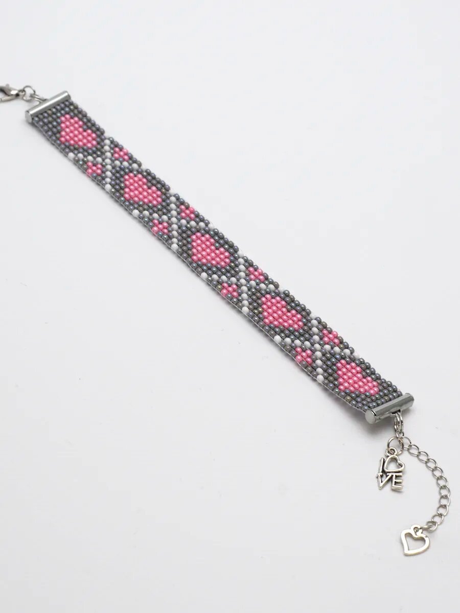 Плетеный браслет, бисер