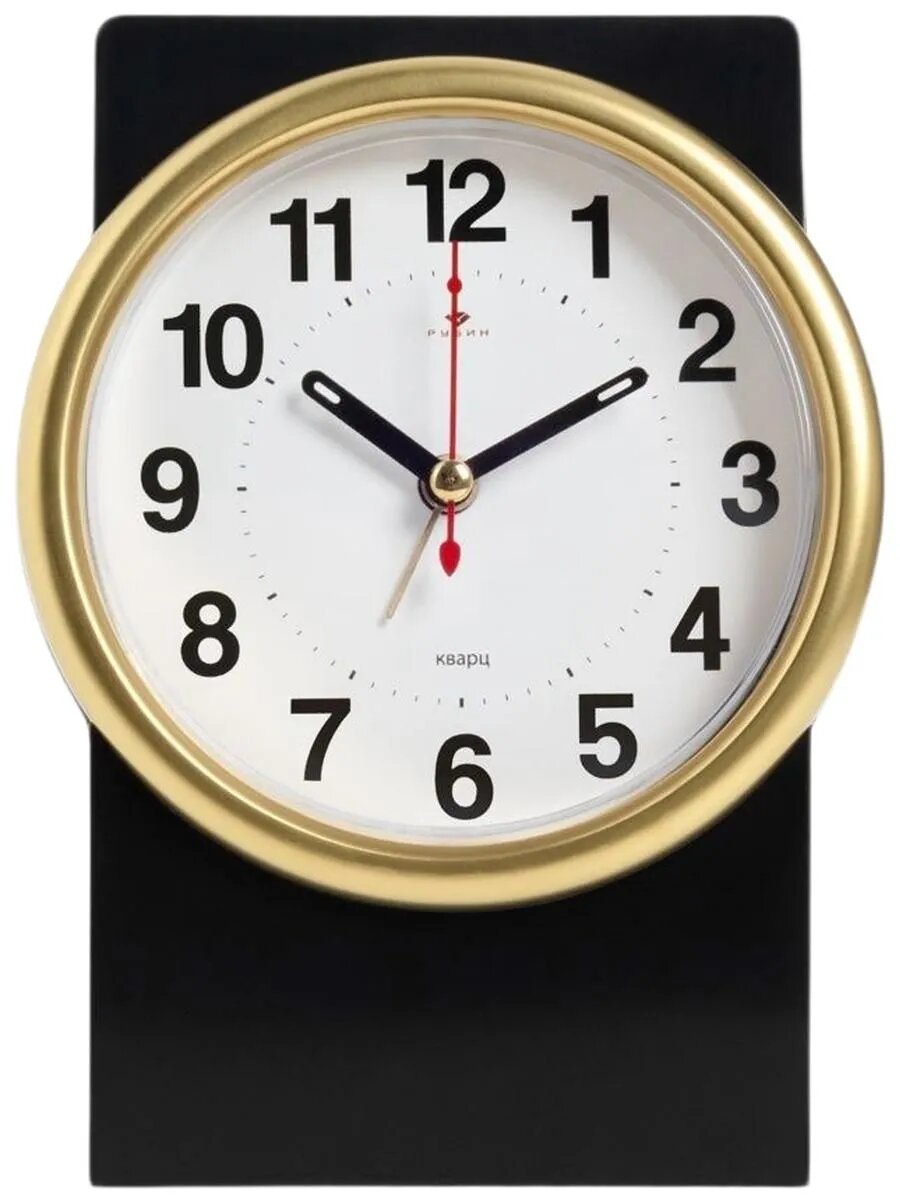 Будильник B11-002 кварц черный с золотом