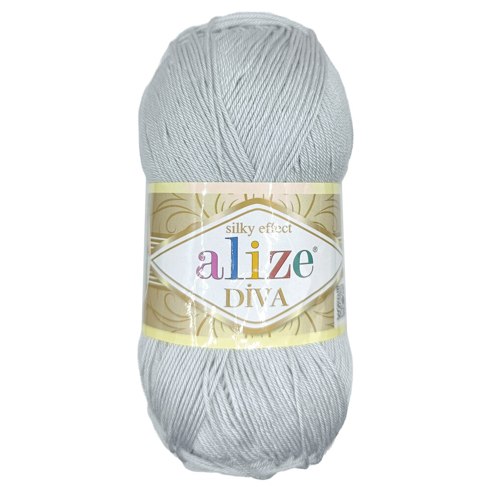 Пряжа для вязания Alize Diva 951 светло-серый 100 гр/350 м 100% микрофибра