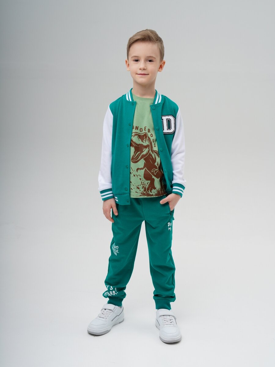 Футболка Kari Kids Весна-лето 2026, размер 3-4 года, зеленый — фото 1