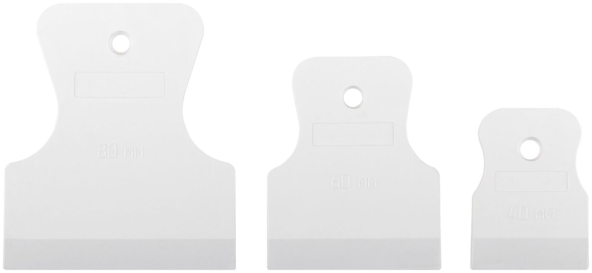 Набор шпателей резиновых 40 60 80мм, белые