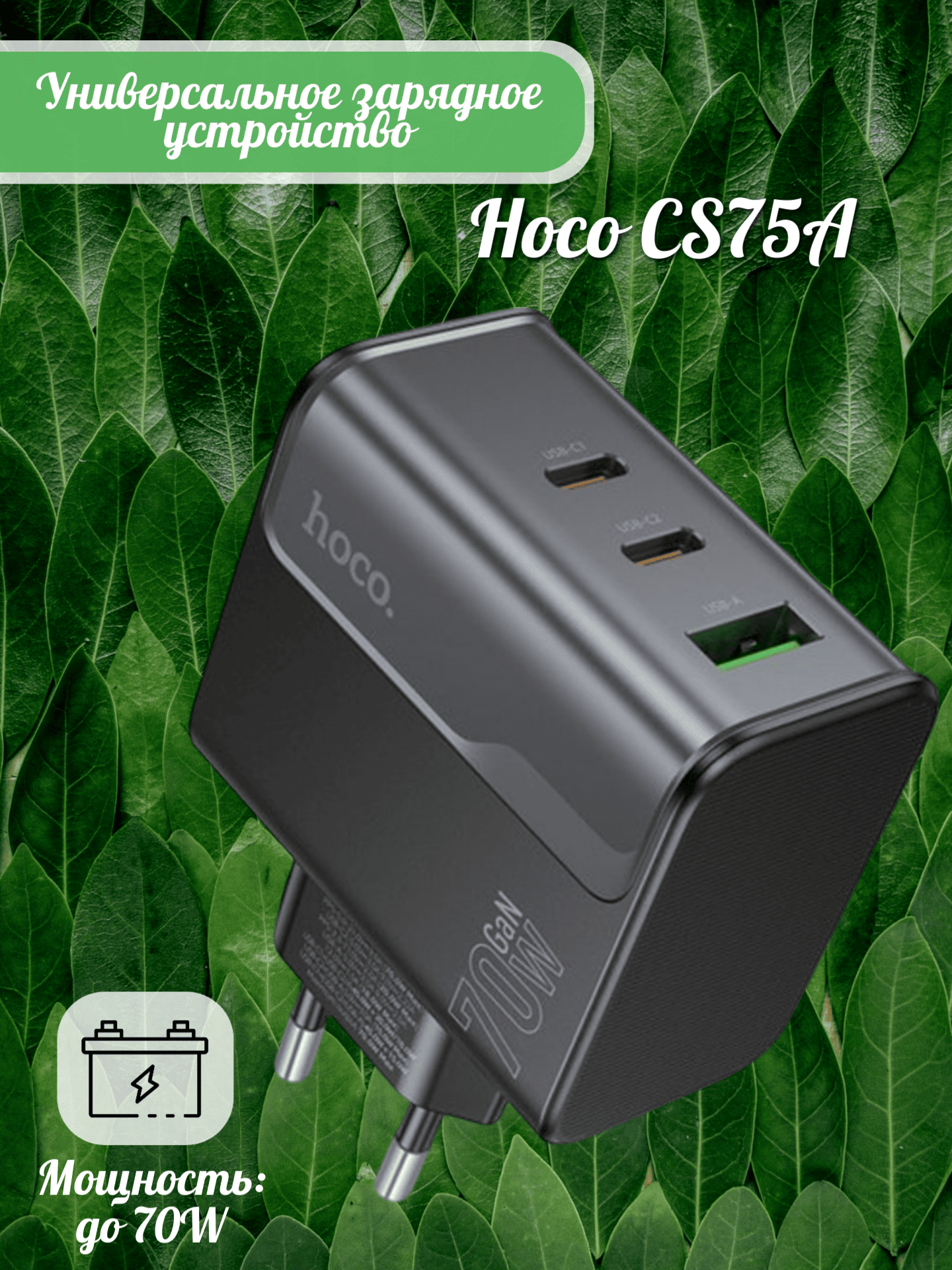 Профессиональное зарядное устройство CS75A PD70W черный