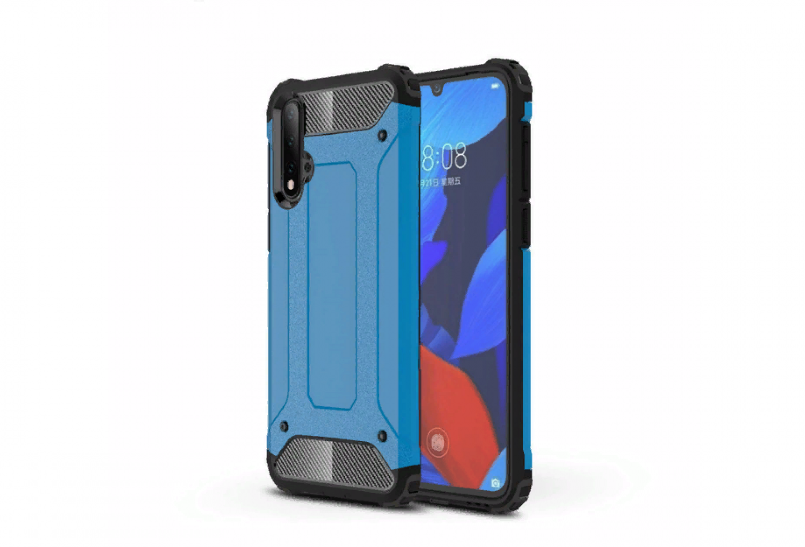 Противоударный усиленный чехол-бампер Чехол. ру для Samsung Galaxy M10 SM-M105F голубой