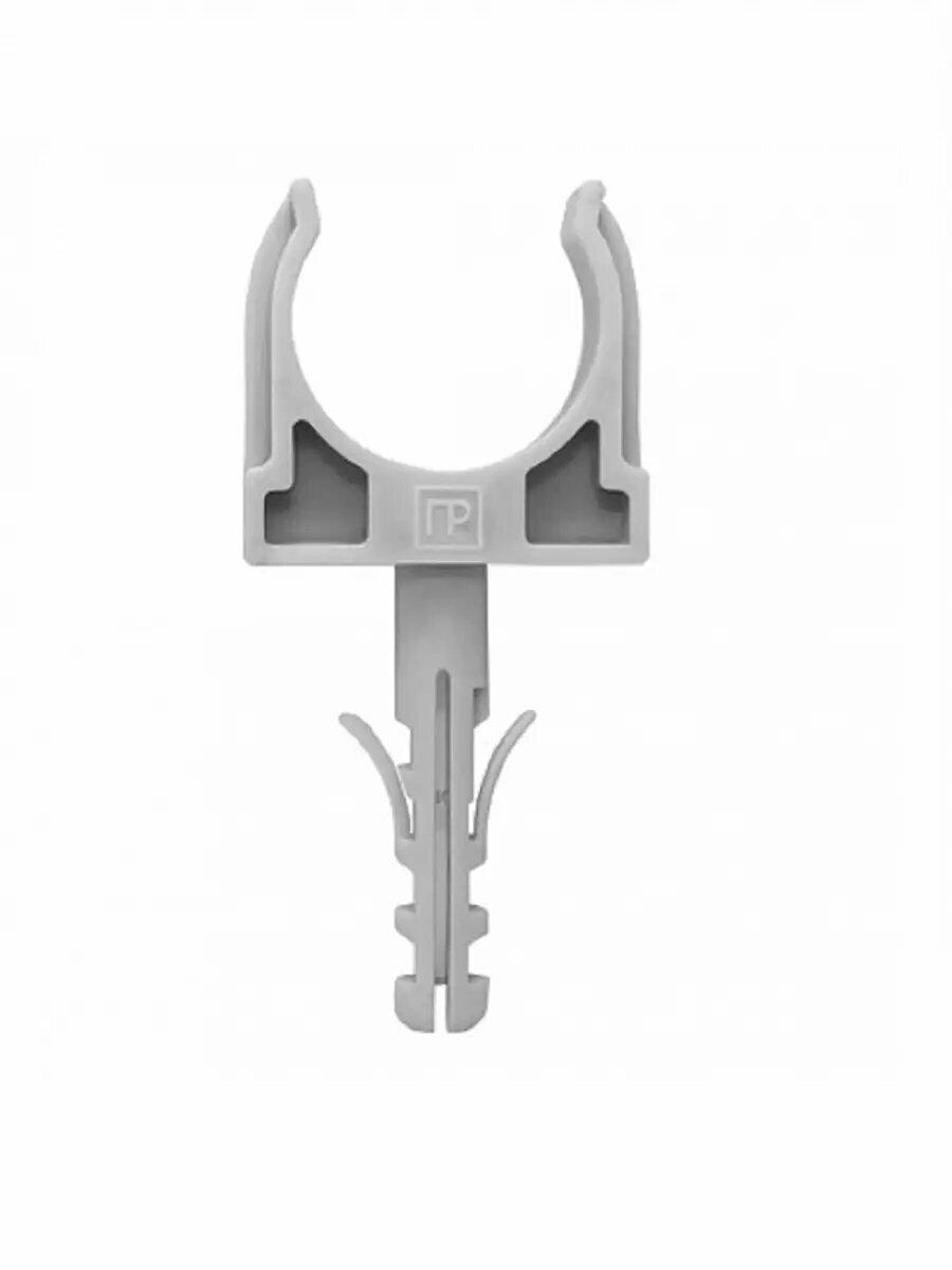 Крепеж-клипсы Промрукав, полипропилен, светло-серые, 100 шт.