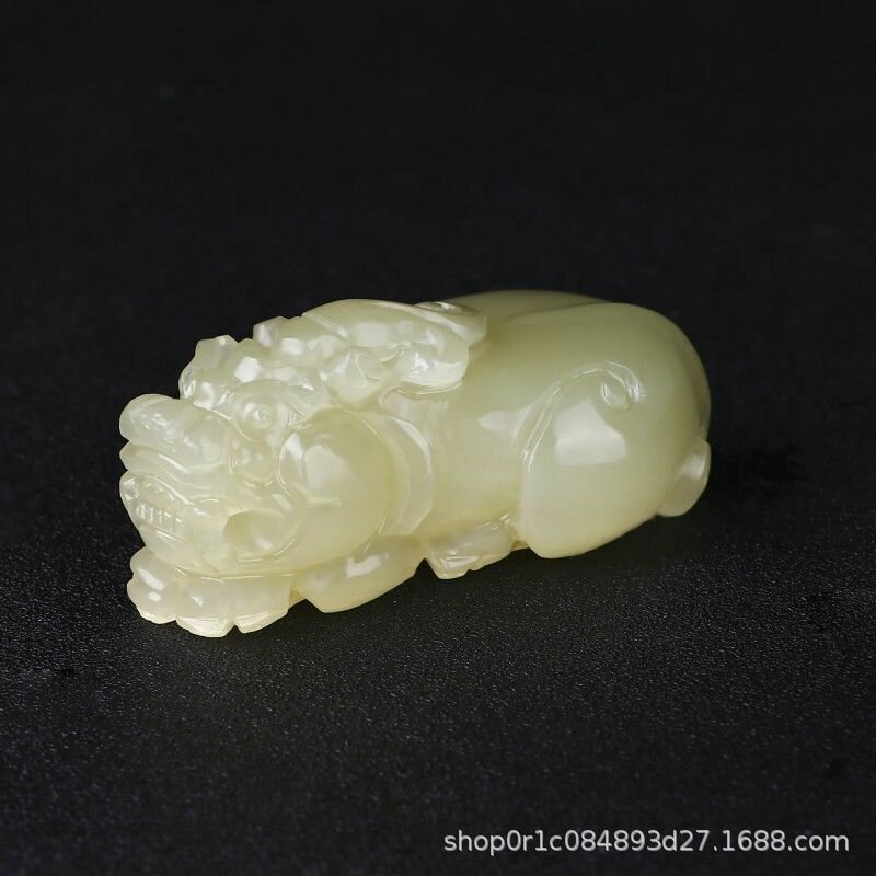 Ручной аксессуар Пиксиу, изготовленный из зелено-белого нефрита, подходит как для мужчин, так и для женщин, изготовлен из натурального афганского белого нефрита.