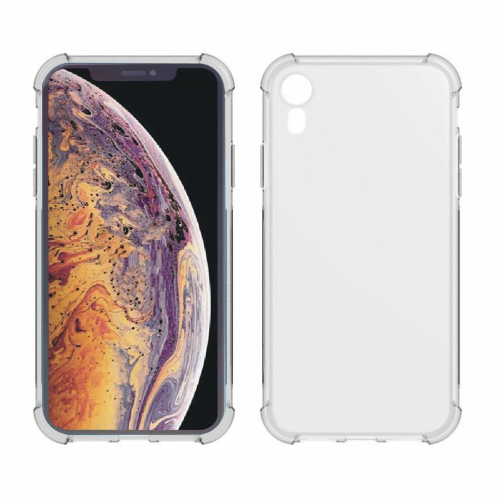 Чехол-бампер MyPads Tocco для iPhone XR с усиленной противоударной защитой углов прозрачный