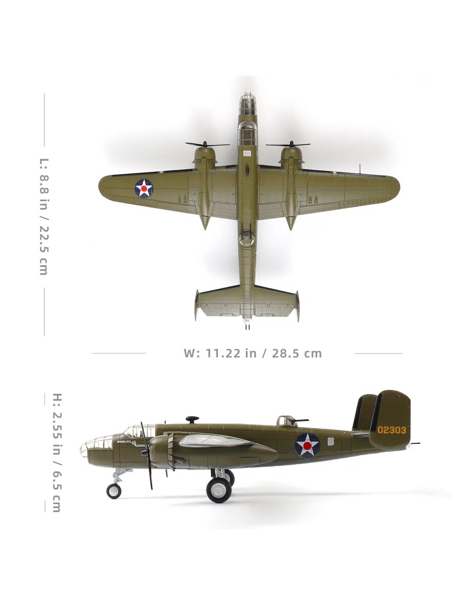 Модель B-25B Mitchell Wispper 1/72, металл, ВМВ — фото 1