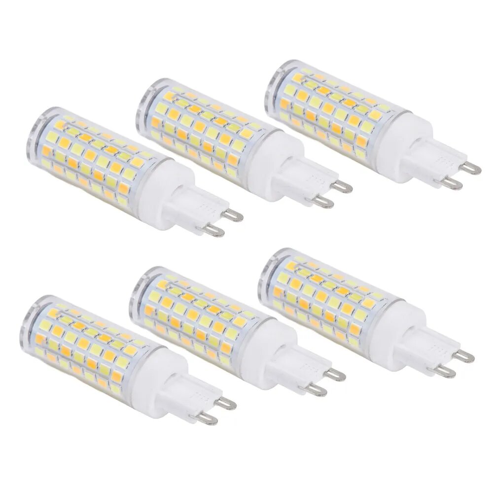 6шт G9 лампы, 90 LED, 9 Вт, 220V, регулируемая яркость, теплый свет
