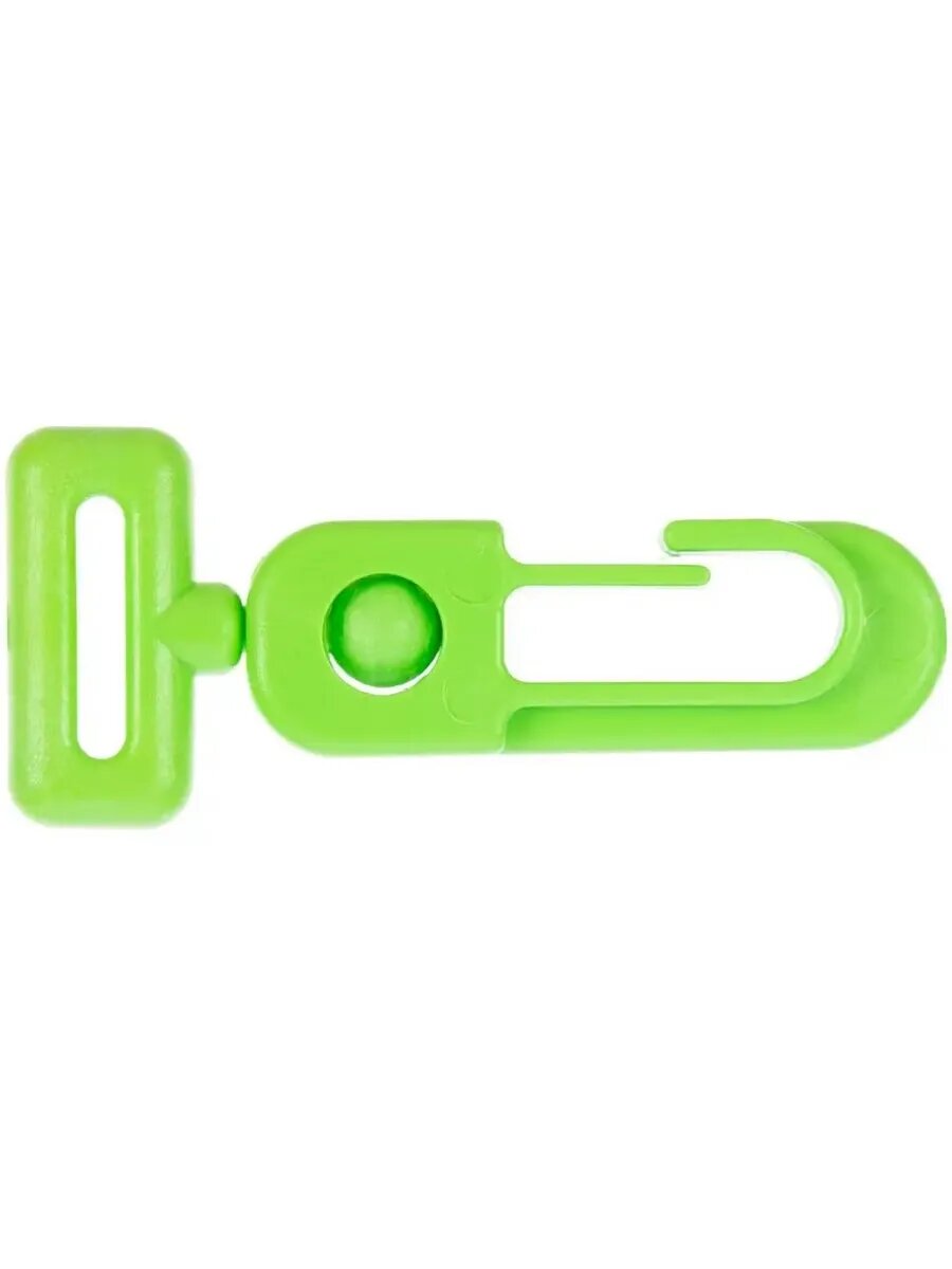 Яркий зеленый карабин-застежка для сумок и одежды