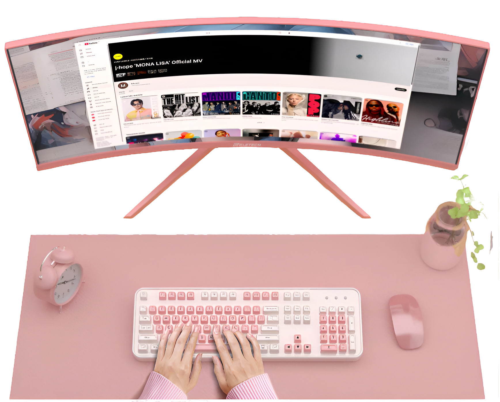 Монитор Reletech "Cotton Candy", игровой, изогутый, WQHD, 34"