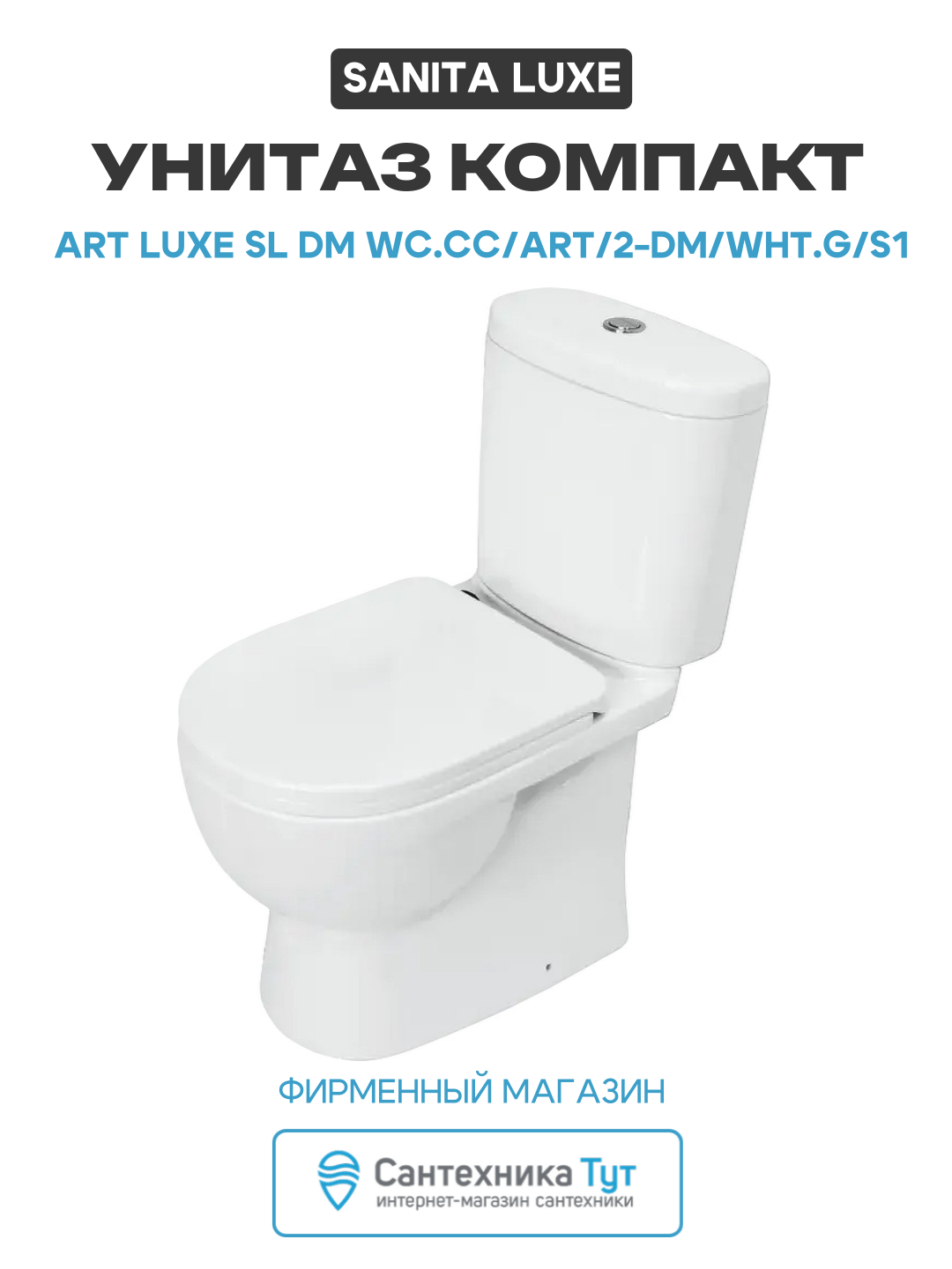 Унитаз Sanita Luxe Art Luxe SL DM WC. CC/Art/2-DM/WHT. G/S1 Белый с бачком и сиденьем Микролифт белый фарфор напольный